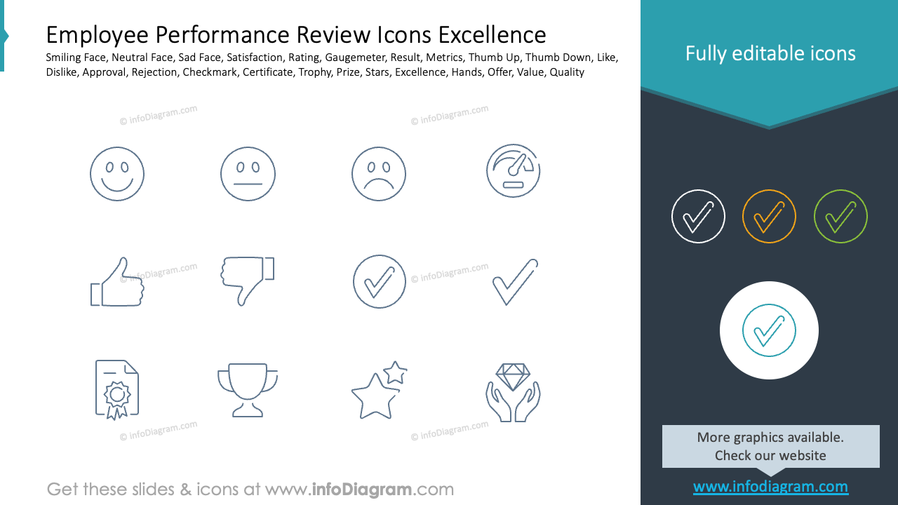 Employee Performance Review Icons Excellence