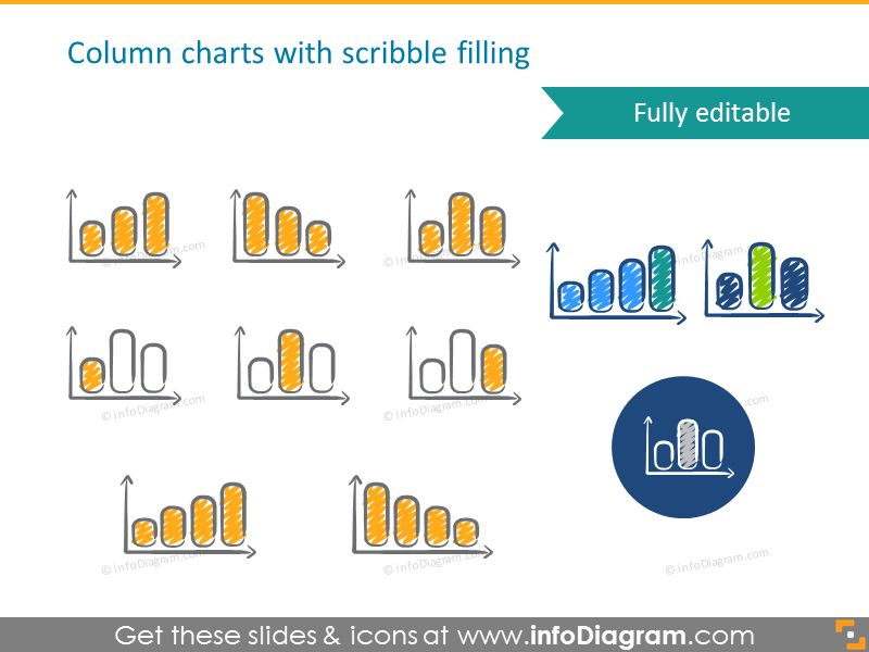 Column charts with scribble filling