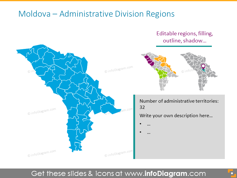 Moldova Administrative Regions map