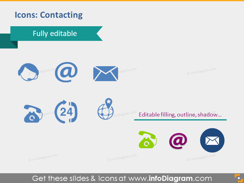 communication contacting mailing phoning infographics pptx