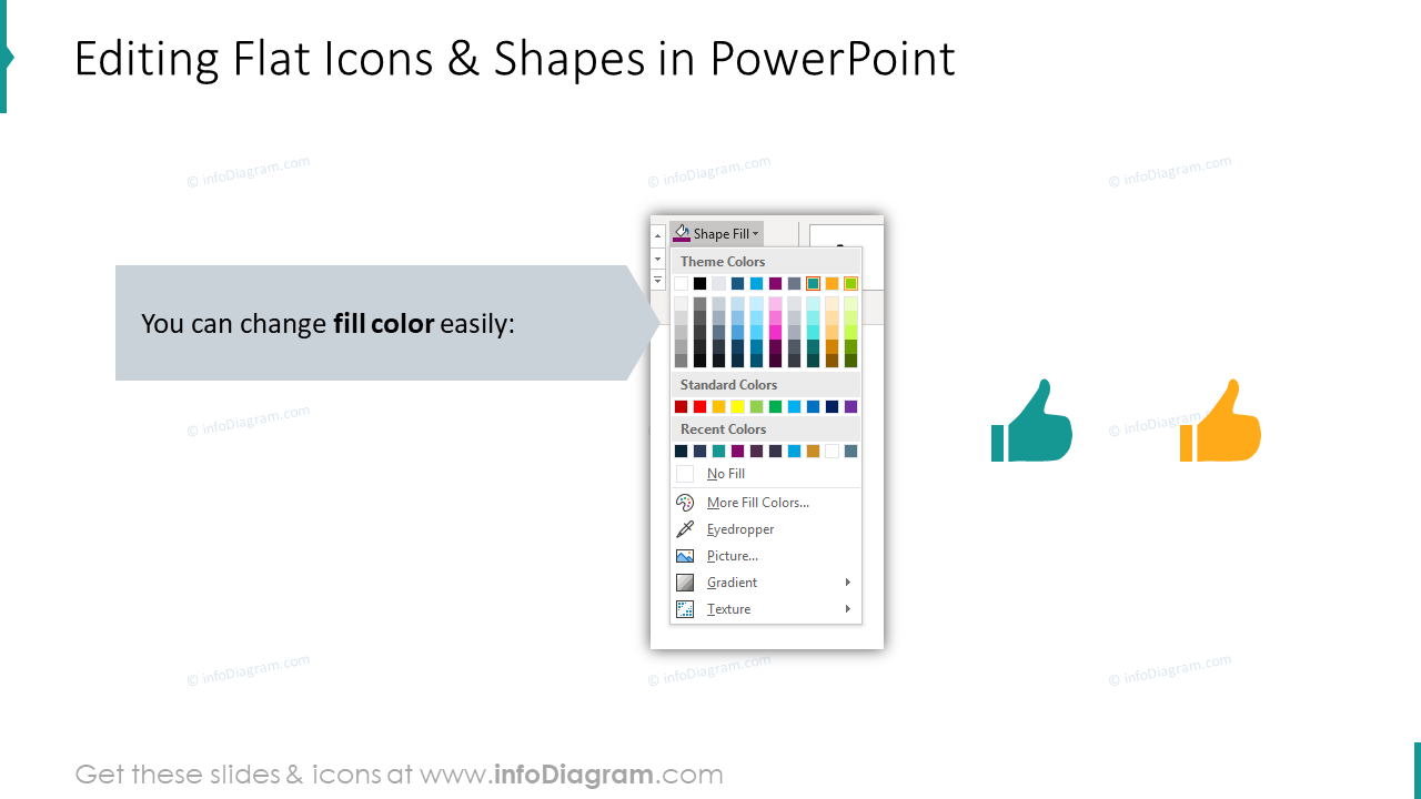 Editability of flat icons in PowerPoint