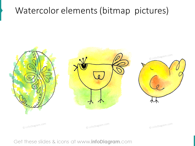 Handwritten Spring and Easter Icons (PPT clipart)