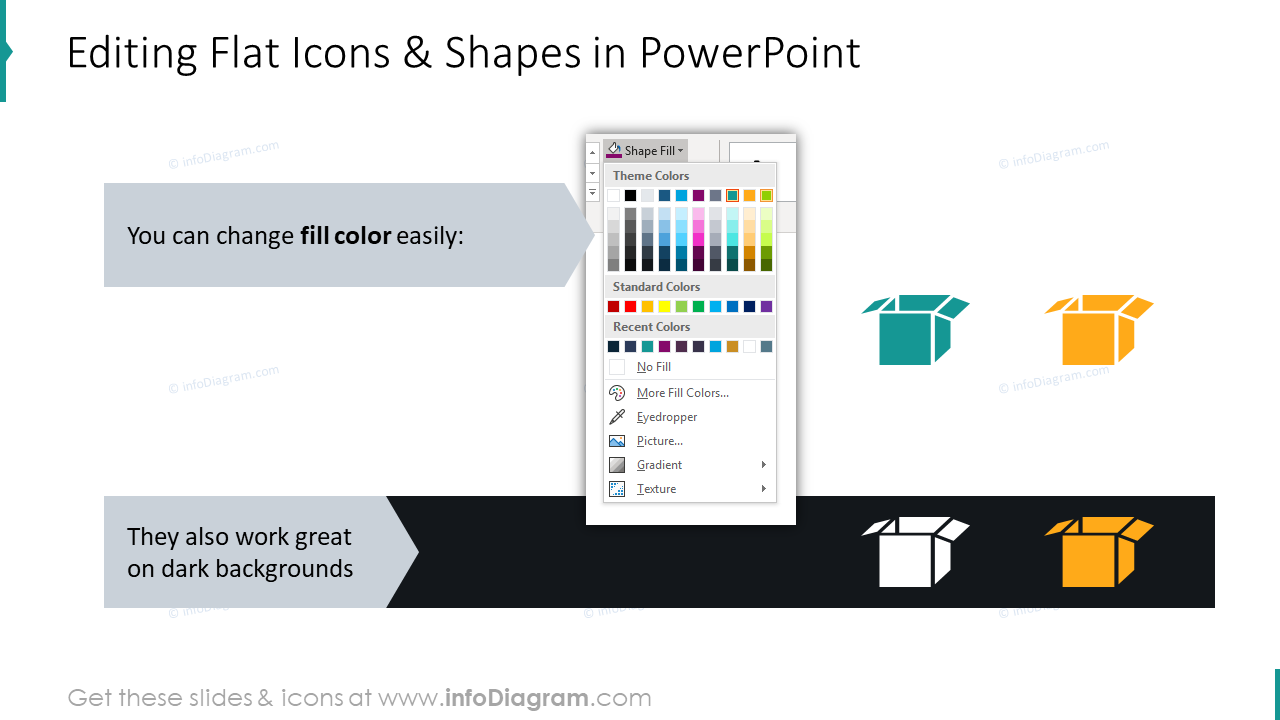 Editability of flat icons in PowerPoint