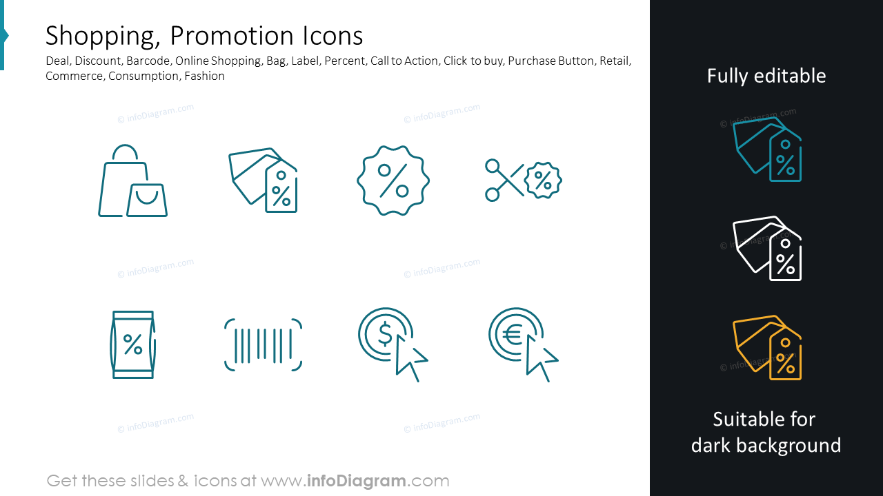 Shopping, Promotion Icons