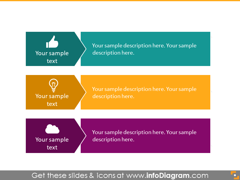 3 items bulletpoint diagram infographics powerpoint