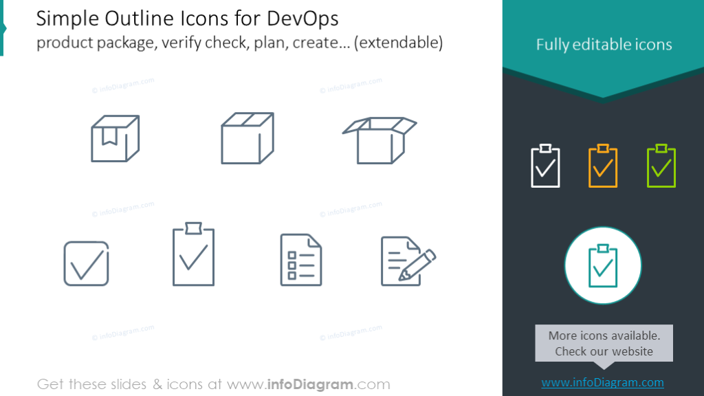 Icons set for DevOps product package