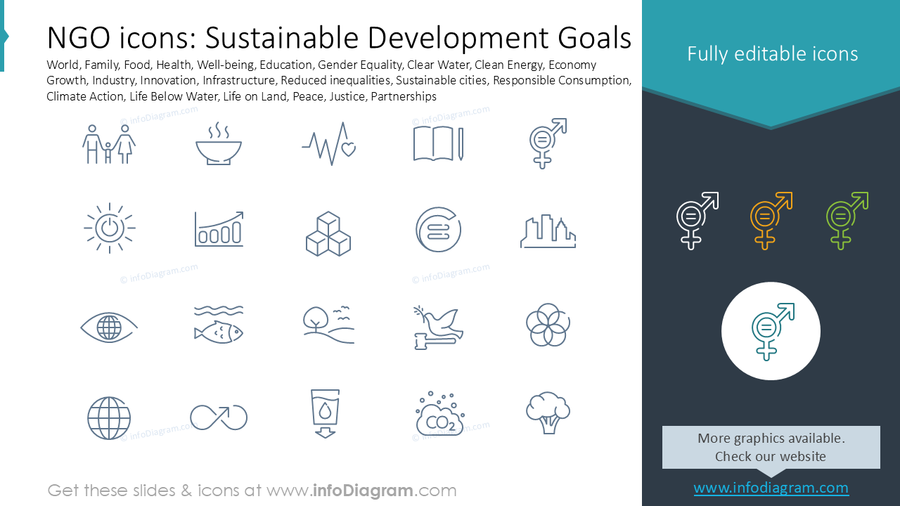 NGO icons: Sustainable Development Goals