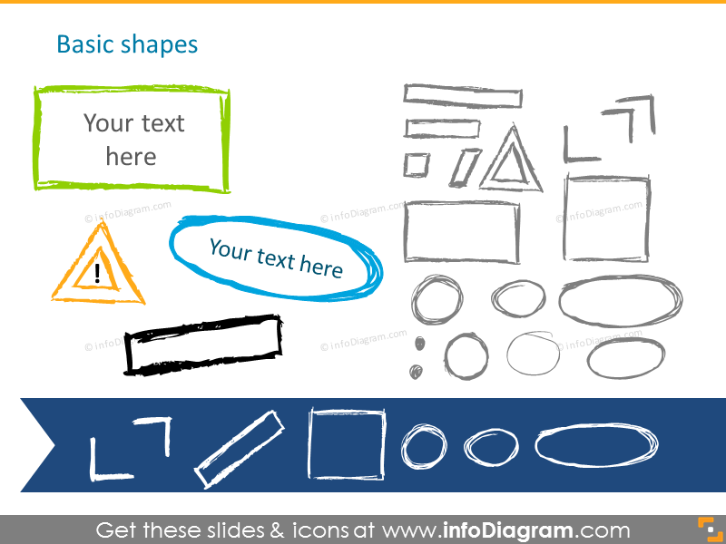 Pencil handdrawn basic shapes