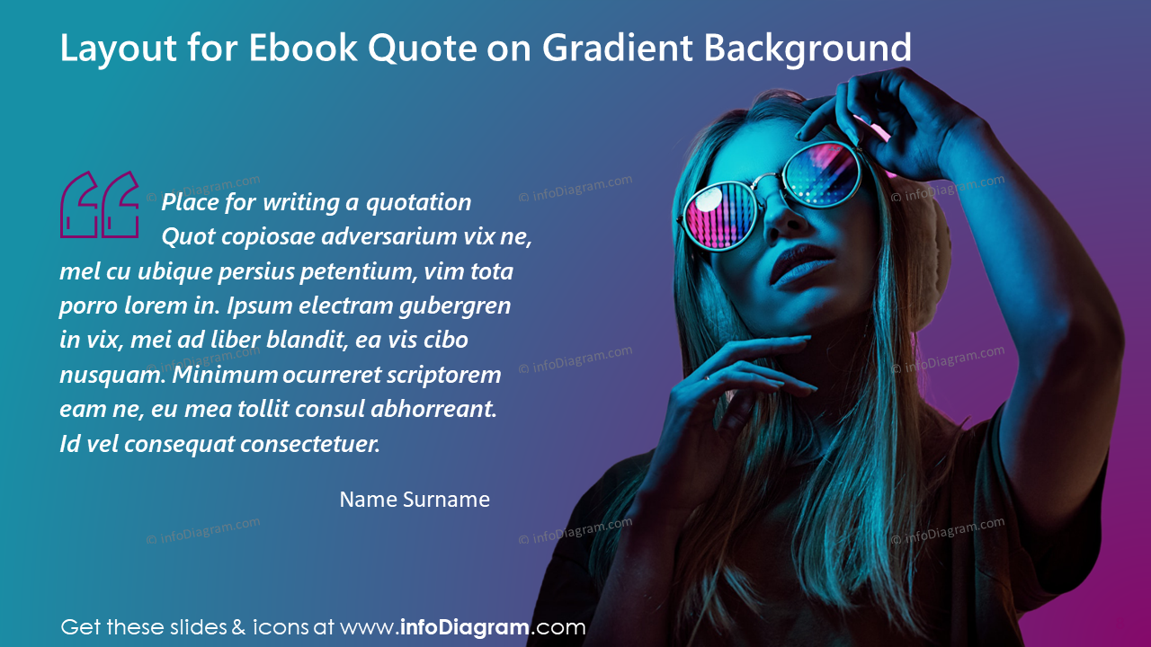 Layout for eBook Quote on Gradient Background