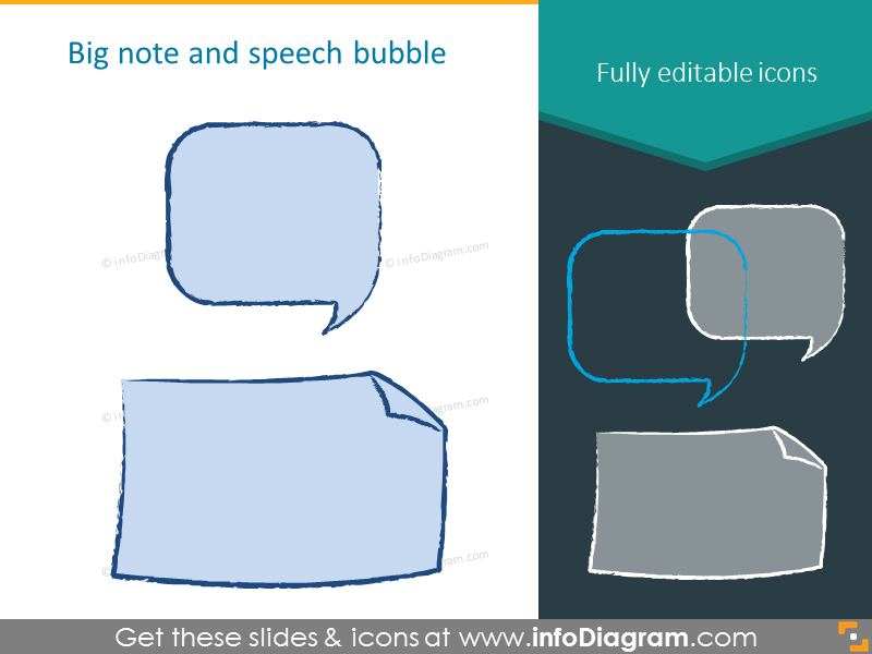 Big note and speech bubble