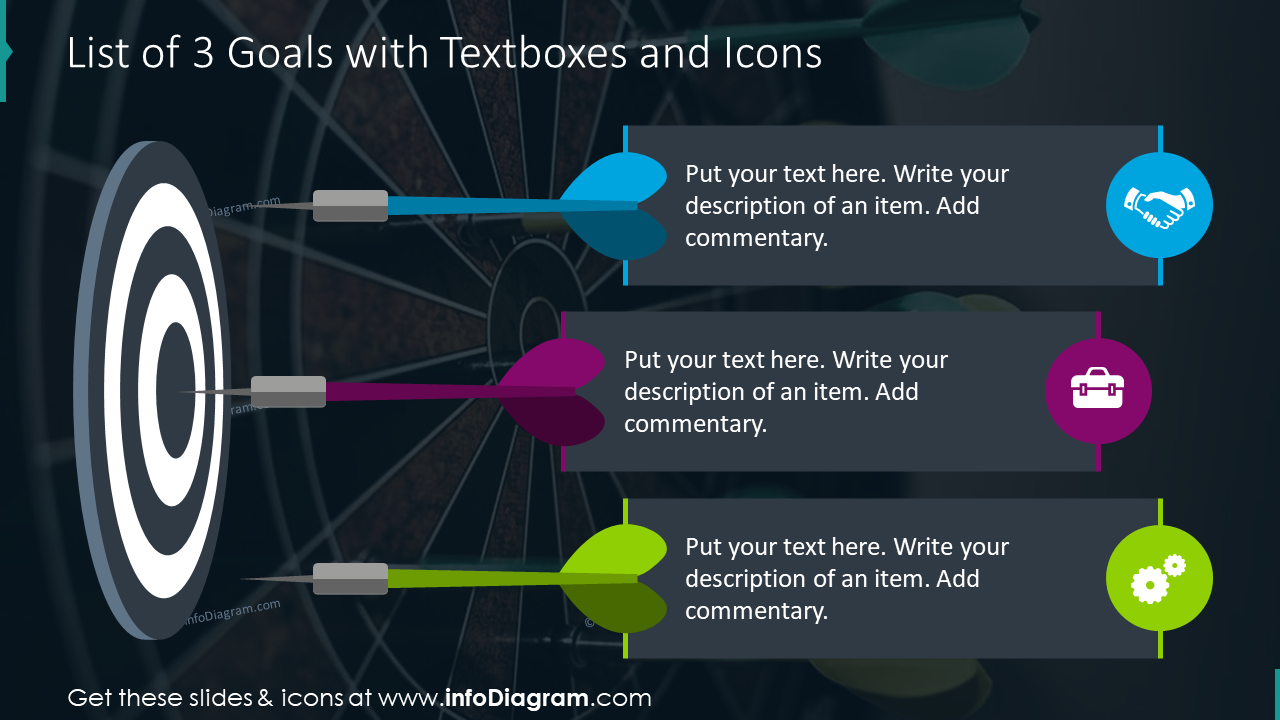 List of Three Goals PPT Template