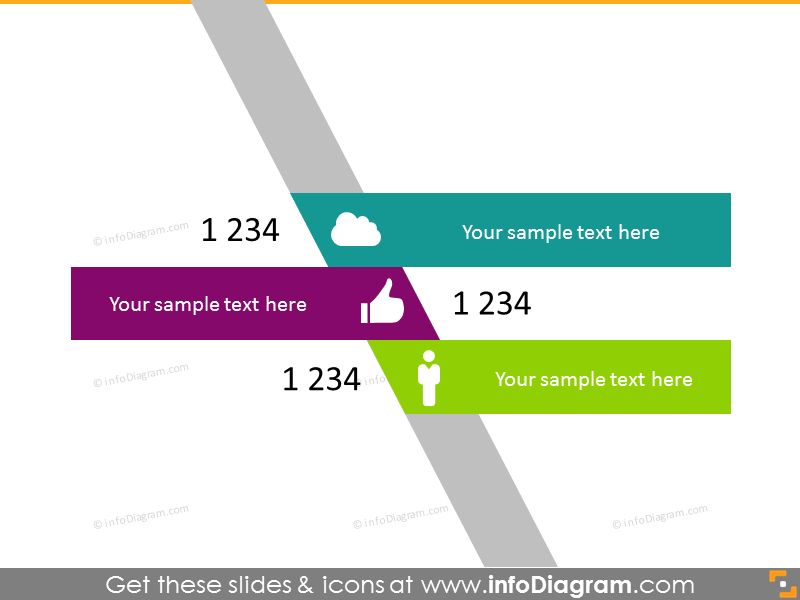Key numbers presentation diagonal diagram