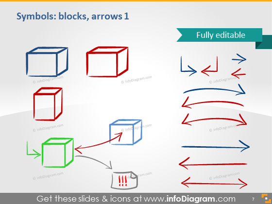 Symbols blocks arrows icons ppt clipart