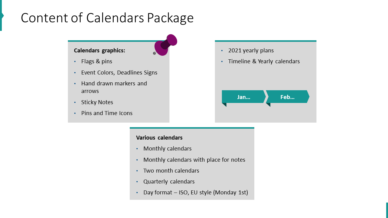 Creative Calendars 2021 PowerPoint Timeline Graphics PPT tables icons